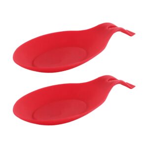 Round Silicone Spoon Rests - Set of 2 Red