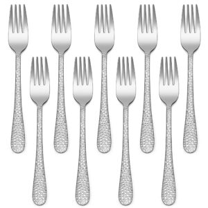 9-piece stainless steel kids forks, haware toddler forks, kids silverware preschooler utensils, baby forks for self feeding, mini flatware set for home kitchen school, healthy and dishwasher safe