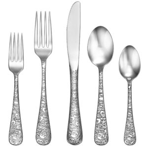 liberty tabletop calavera (skull) 20 piece flatware set service for 4 18/10 silverware made in usa