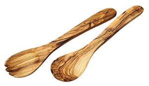 naturally med olive wood salad servers