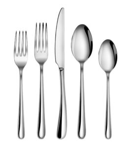 artaste 56525 rain ii forged 18/10 stainless steel flatware 20 piece set, service for 4, silver