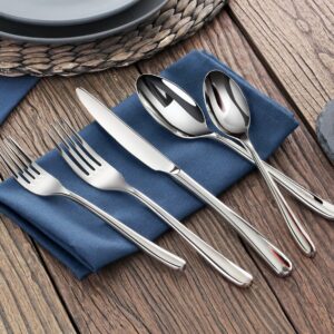 Artaste 56525 Rain II Forged 18/10 Stainless Steel Flatware 20 Piece Set, Service for 4, Silver