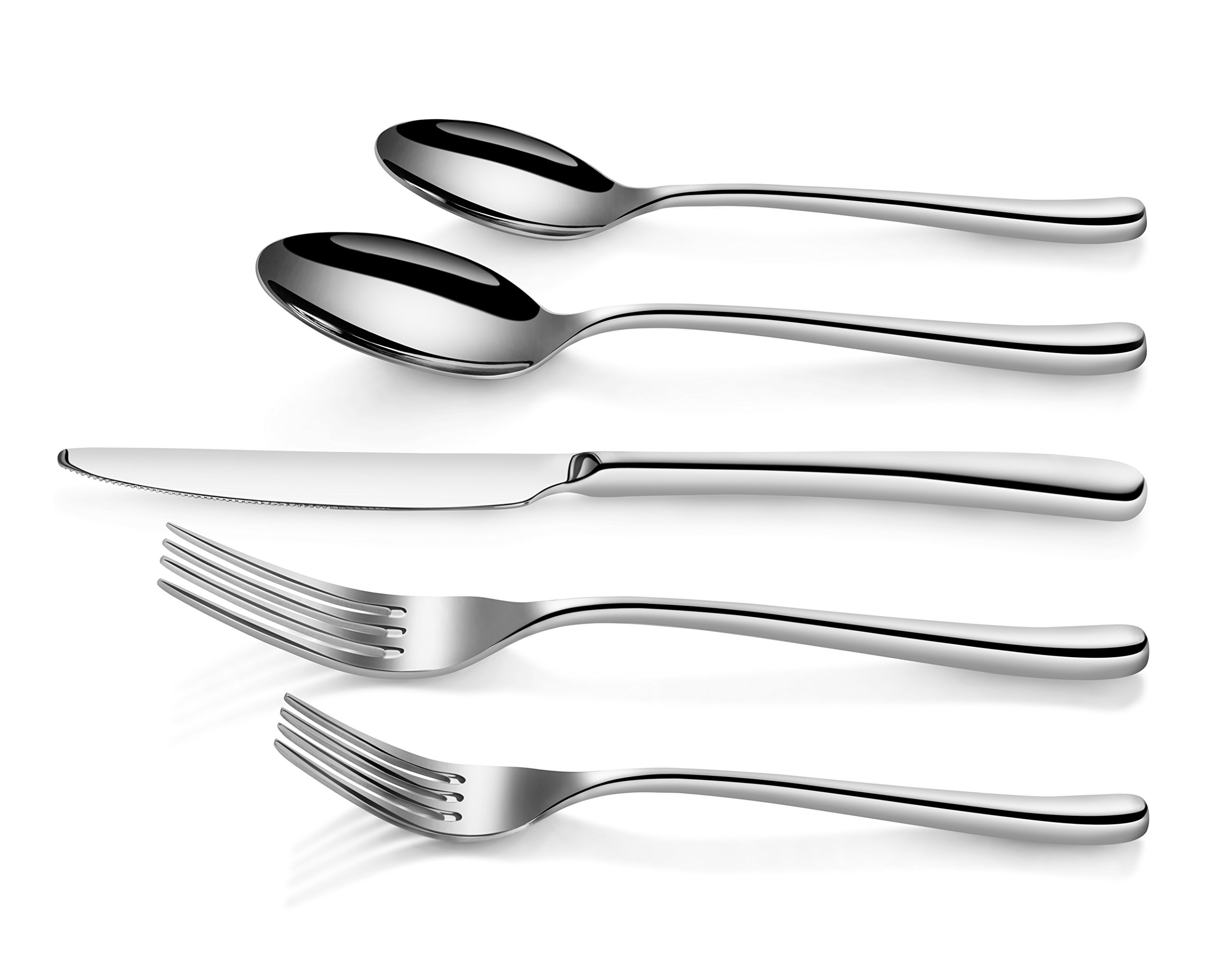 Artaste 56525 Rain II Forged 18/10 Stainless Steel Flatware 20 Piece Set, Service for 4, Silver