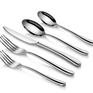 Artaste 56525 Rain II Forged 18/10 Stainless Steel Flatware 20 Piece Set, Service for 4, Silver