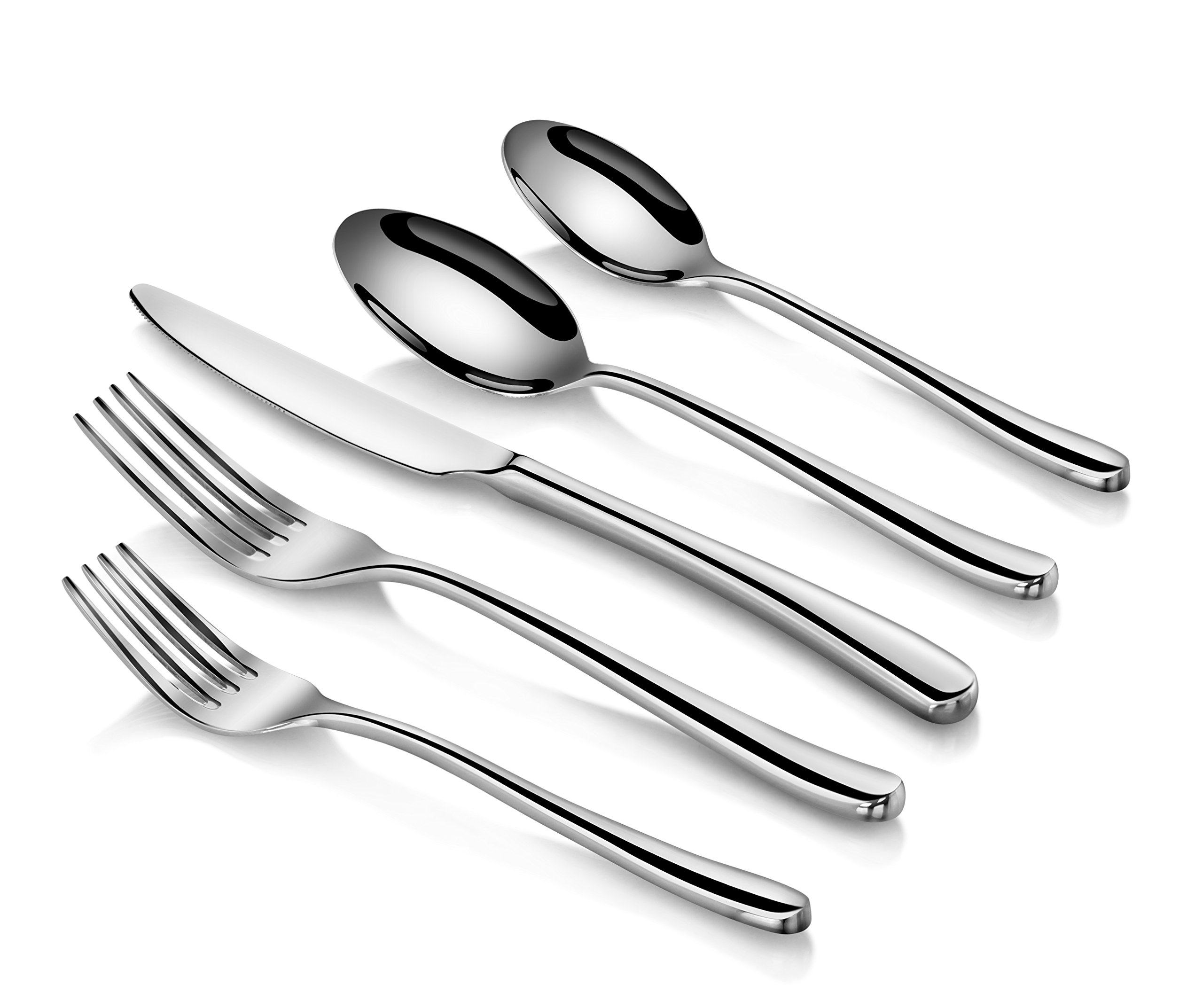 Artaste 56525 Rain II Forged 18/10 Stainless Steel Flatware 20 Piece Set, Service for 4, Silver