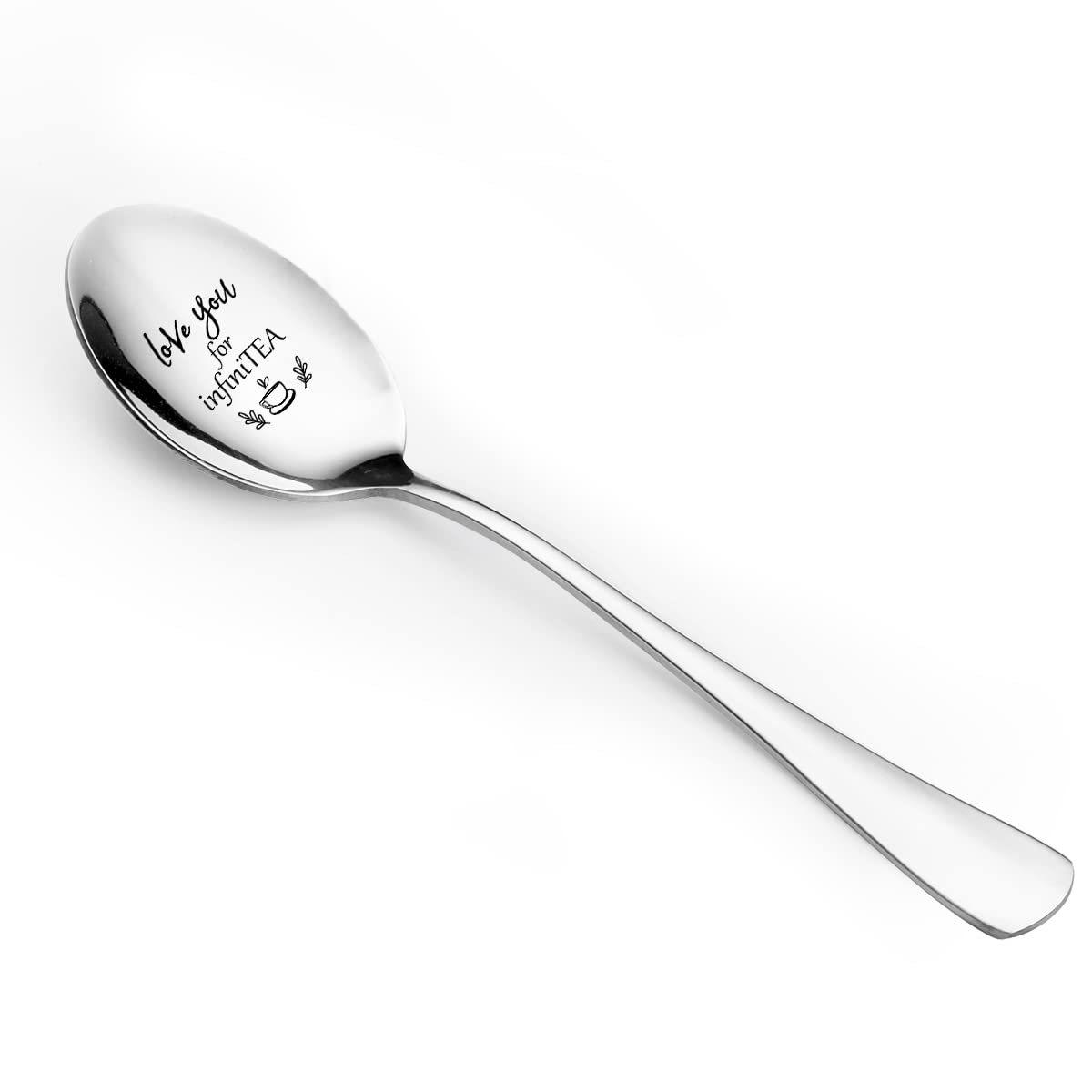 Love You for Infinitea Spoon Teaspoon Engraved Stainless Steel, Best Friend Besties Tea Lover Couple Gifts for Birthday Christmas Wedding Anniversary