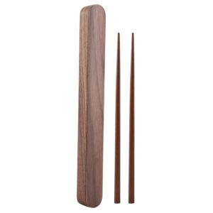 chopsticks storage case, portable eco friendly wooden reusable travel case flatware storage box for stationery chopsticks toothbrush straws