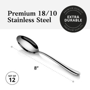 Artaste 56495 Rain II Forged 18/10 Stainless Steel Dinner Spoon, 8-Inch, Set of 12