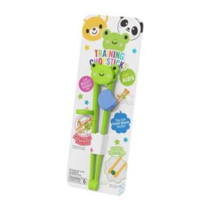 minlia cartoon animal chopsticks practice helper, reusable eating training tools, cute tableware learn tools(frog)