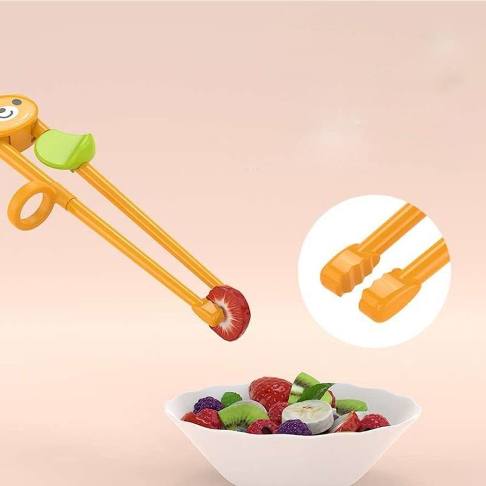 MinLia Cartoon Animal Chopsticks Practice Helper, Reusable Eating Training Tools, Cute Tableware Learn Tools(Frog)