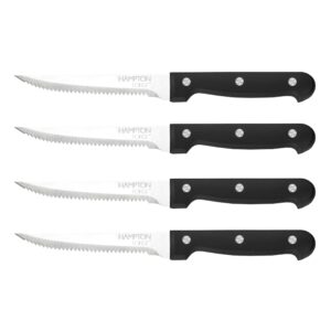 hampton forge brighton 4pc steak set, 0.40 lb, black