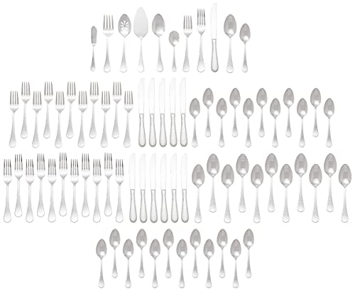 Wallace Continental Hammered 78-Piece 18/0 Stainless Steel Flatware Set, Service for 12