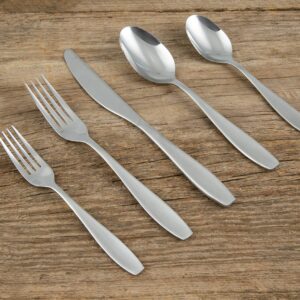 Cambridge Silversmiths Tyrus Satin Mirror 89-Piece Flatware Set