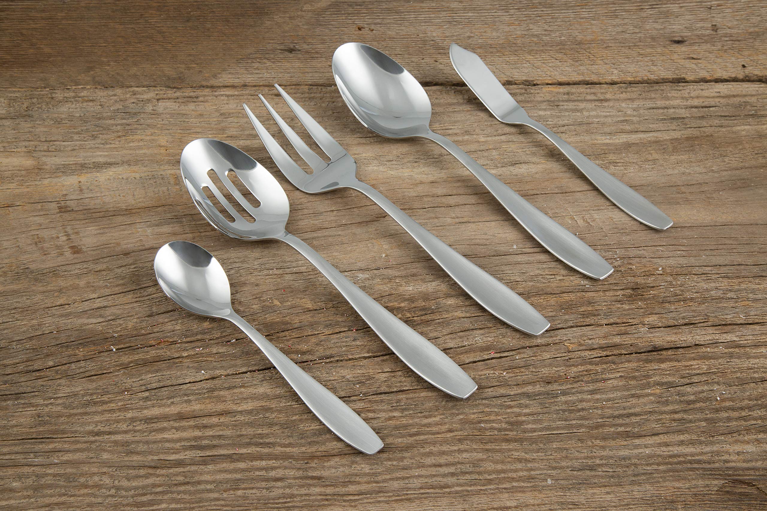 Cambridge Silversmiths Tyrus Satin Mirror 89-Piece Flatware Set