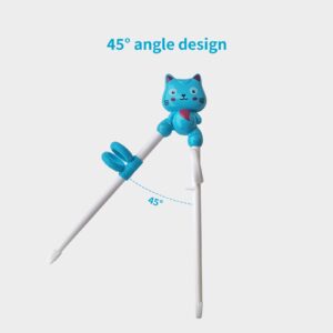 Chopsticks for Kids, 1 Pair Training Chopsticks for Kids, Cute Cat Learning Practice Chopsticks with Case