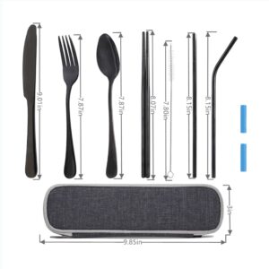 Stainless Steel Flatware Set,Travel Equipment Flatware Set 8 Pieces Set,of Portable Silverware Cutlery Set, Includes fork, Knife and Spoon Sets(Rose Gold)