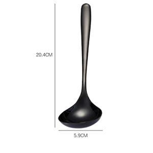 MBBITL 2-Pack Black Soup Ladle 304 Stainless Steel Spoon Kitchen Serving Sauce Server