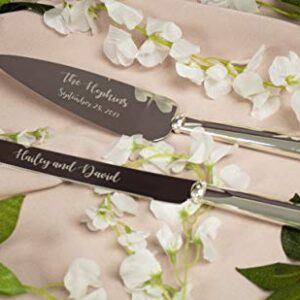 Lenox Devotion Personalized Wedding Cake Knife and Server Set, Custom Engraved Wedding Cake Cutting Set, Engagement Gifts and Accessories for Bride and Groom