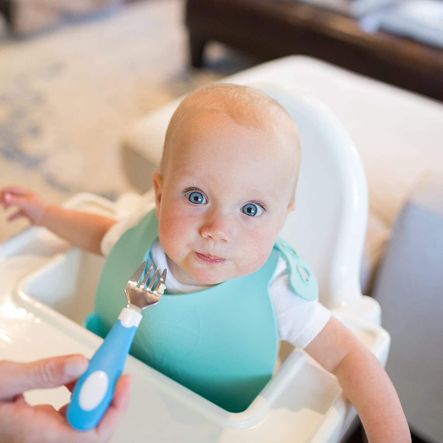 Dr. Brown’s Designed to Nourish Soft-Grip Spoon and Fork Set, Blue & Teal, 4-Pack