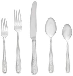 lenox opal innocence flatware, 20-piece set, metallic