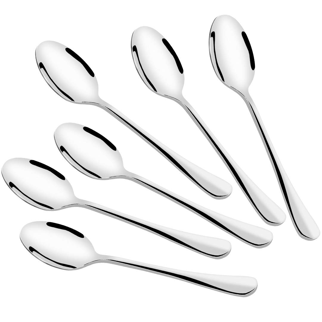 YOLIFE Demitasse Espresso Spoons, Mini Coffee Spoons 4.5 Inch Stainless Steel Small Spoons for Dessert, Set of 6