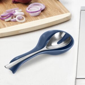 OGGI Ceramic Spoon Rest- Spoon Rest for Stove Top, Spoon Holder for Countertop, Kitchen Decor for Counter, Coffee Bar Accessories, Midnight Blue