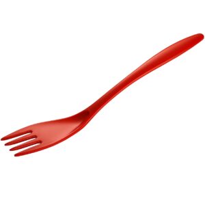 gourmac 12-inch melamine cooking & serving fork, red