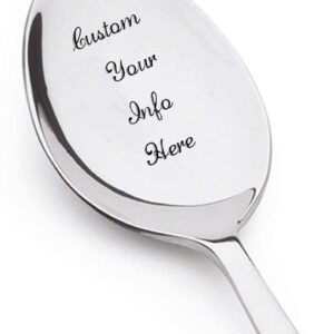 OBTIAN Custom Personalized Spoon Engraved Your Idea,Text,Massage in the Spoon Customize Awesome Stainless Steel Spoon Engraved Spoon Unique Gift for Best Friend,Lover,Parent,Child (Tip Coffee Spoon)