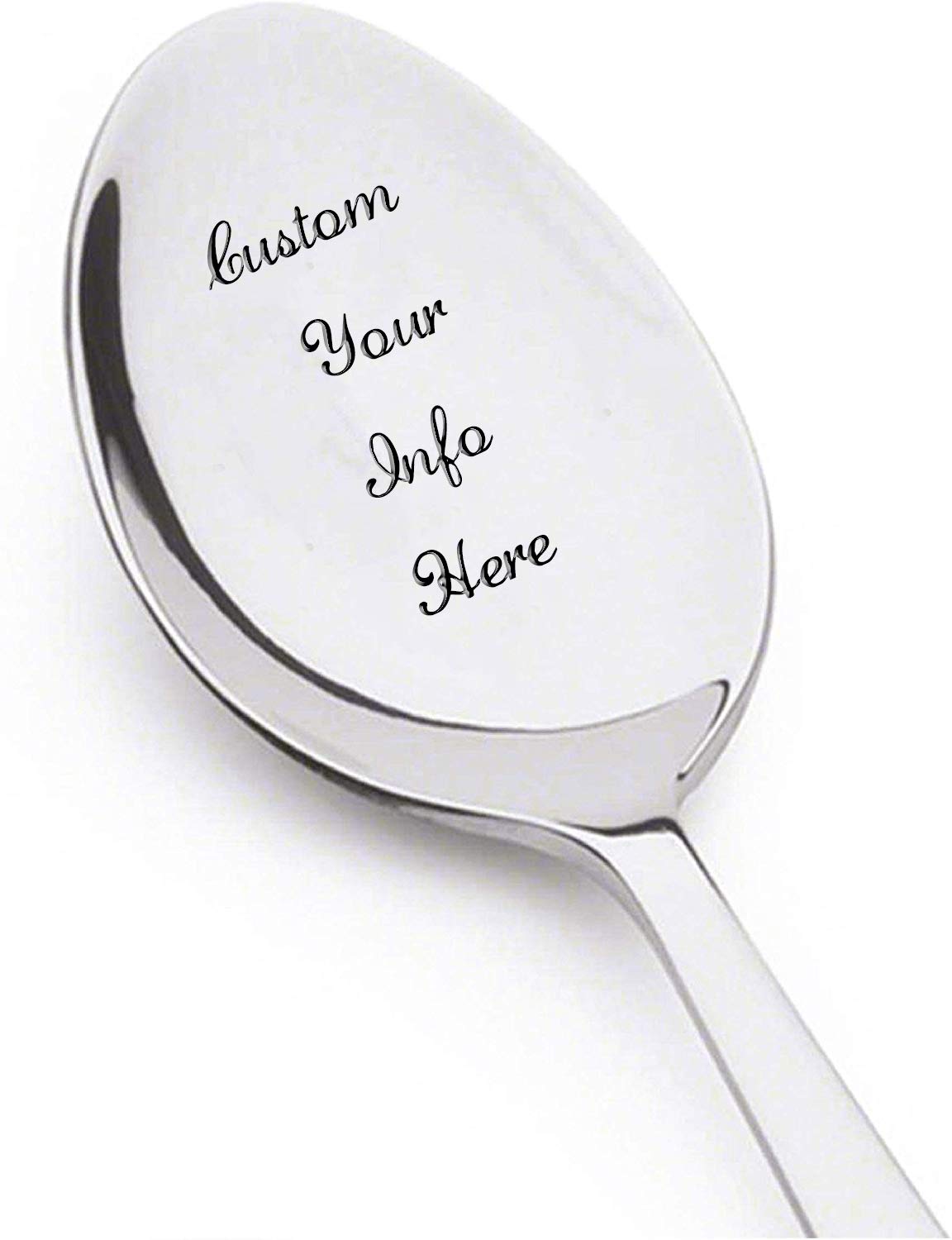 OBTIAN Custom Personalized Spoon Engraved Your Idea,Text,Massage in the Spoon Customize Awesome Stainless Steel Spoon Engraved Spoon Unique Gift for Best Friend,Lover,Parent,Child (Tip Coffee Spoon)