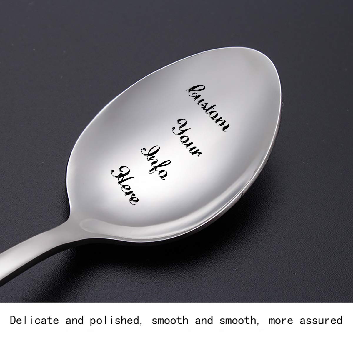 OBTIAN Custom Personalized Spoon Engraved Your Idea,Text,Massage in the Spoon Customize Awesome Stainless Steel Spoon Engraved Spoon Unique Gift for Best Friend,Lover,Parent,Child (Tip Coffee Spoon)