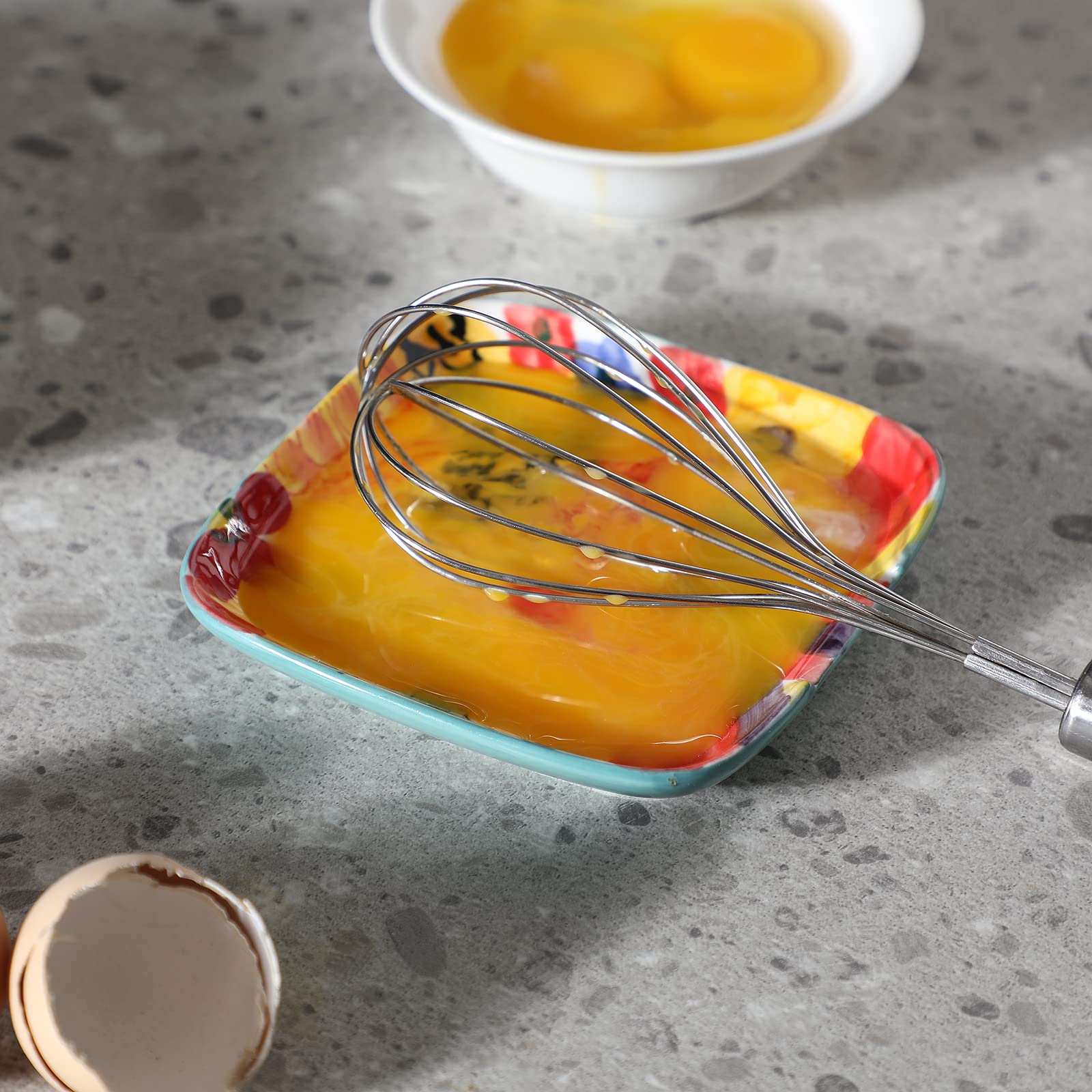 Colorful Hand Painted Spoon Rest - 4.75 Inches Ceramic Spoon Holder for Kitchen Counter Stove Top, Dishwasher Safe, Multicolor