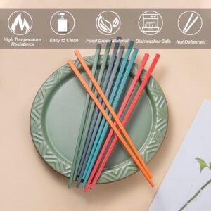 5 Pairs Fiberglass Chopsticks, Slivek Reusable Premium Japanese Chinese Korean Chopsticks Dishwasher Safe, Non-slip, Lightweight, 9.5 inches - Colorful