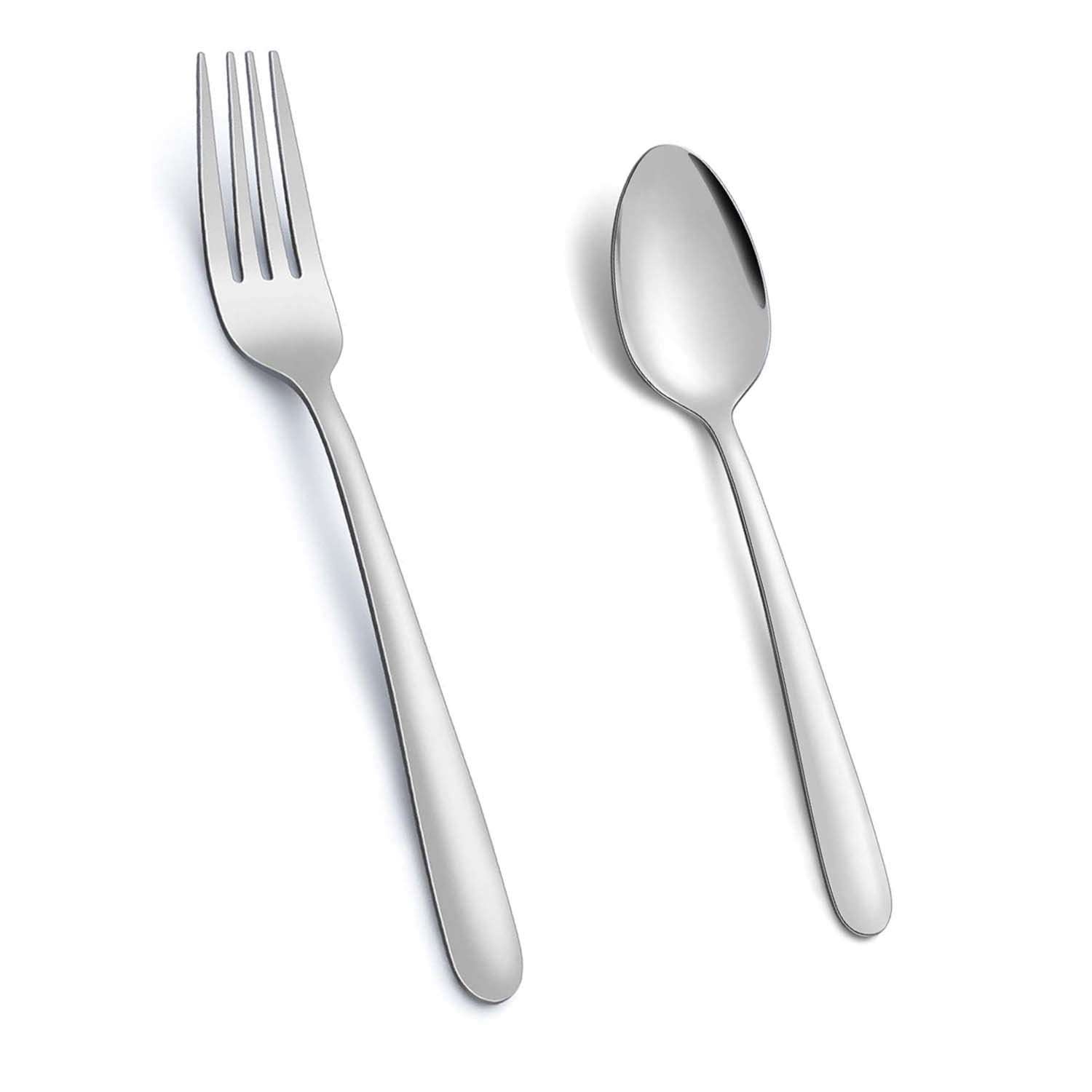 60 Pieces Dinner Forks (7.1 inches) and Teaspoons (6.2 inches), Pleafind Forks Silverware and Teaspoons, Contains 24 Pieces Forks and 36 Pieces Teaspoons, Use for Home, Kitchen, Restaurant