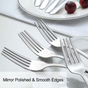 60 Pieces Dinner Forks (7.1 inches) and Teaspoons (6.2 inches), Pleafind Forks Silverware and Teaspoons, Contains 24 Pieces Forks and 36 Pieces Teaspoons, Use for Home, Kitchen, Restaurant