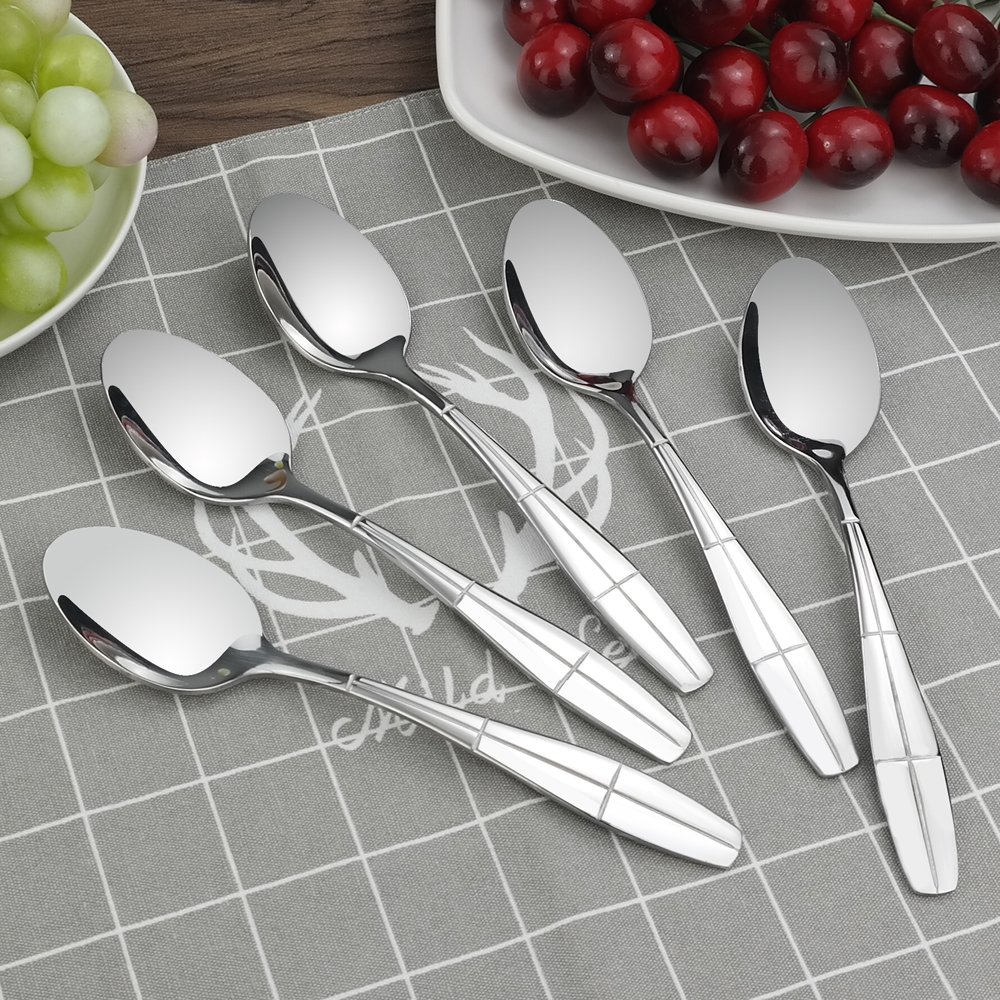 Eagrye Stainless Steel Flatware Dessert Spoons, Set of 12