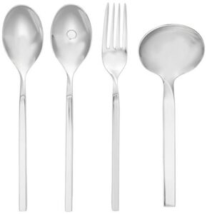 villeroy & boch new wave serve set, silver, 4-piece