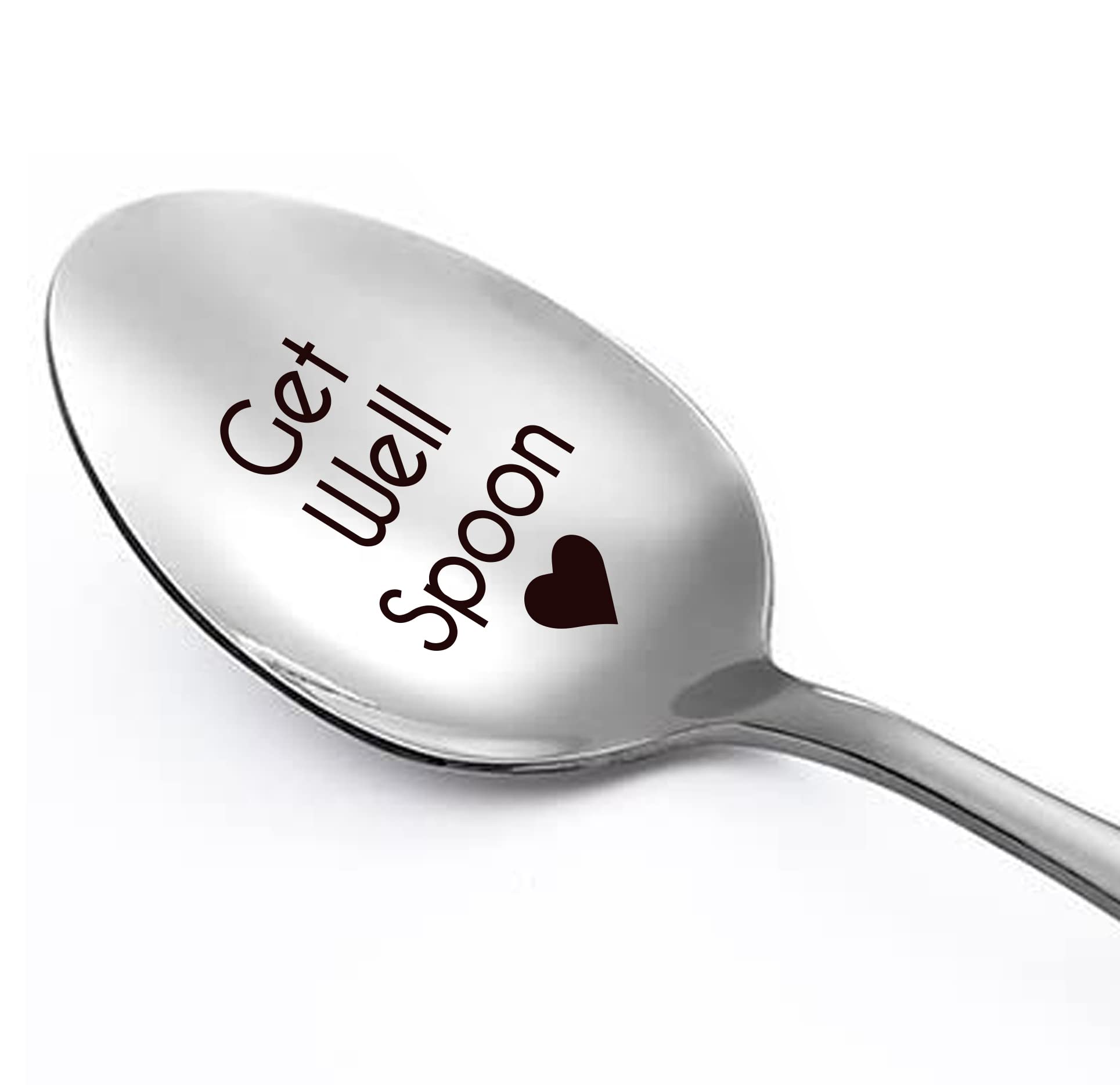 family Kitchen Funny Get Well Spoon Engraved Stainless Steel Spoon, Coffee Soup Spoon for Friends Mom Sister Colleague Boss Birthday Graduation Christmas Recovery Gift