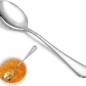 Dinner Spoon Set - Stainless Steel Spoons Set Of 12 | Food Grade Spoons - Tea Spoon | Durable Metal Dessert Silverware Spoon For Home, Kitchen Or Restaurant - 6.2 Inches