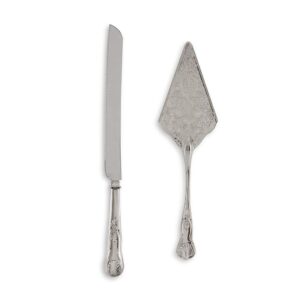 vintage inspired silver cake knife and server style 9530