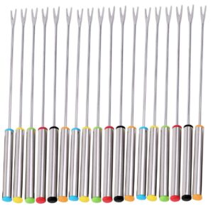 Vincilee 18 Pieces Stainless Steel Fondue Forks with Heat Resistant Handle For Cheese Chocolate Fondue Roast Marshmallows Meat Dessert Fork Fondue Melting Skewer Barbecue fork Kitchen Tools