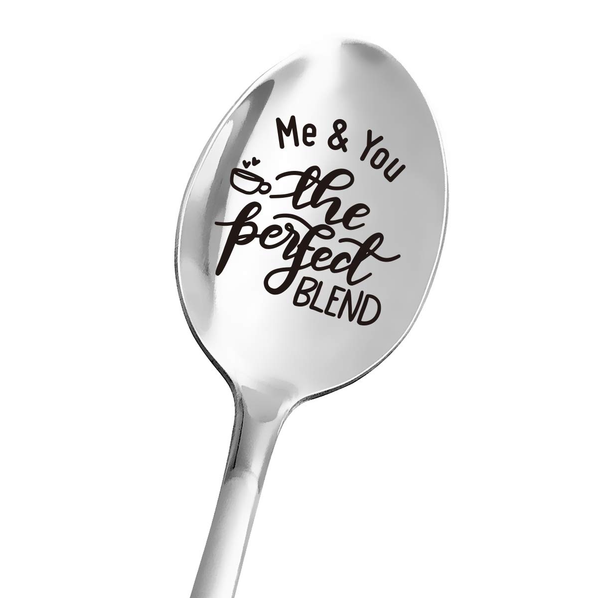 Best Spoon for Wife Husband Girlfriend Boyfriend Couples - Me & You The Perfect Blend Spoon - Funny Tea Coffee Spoon Engraved Stainless Steel - Perfect for Birthday/Valentine/Anniversary/Christmas