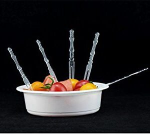 400Pcs Disposable Plastic Fruit Forks - Cocktail Sticks Plates Picks for Party Supplies Cake Snack Dessert Tasting Appetizer Forks Set (Clear)