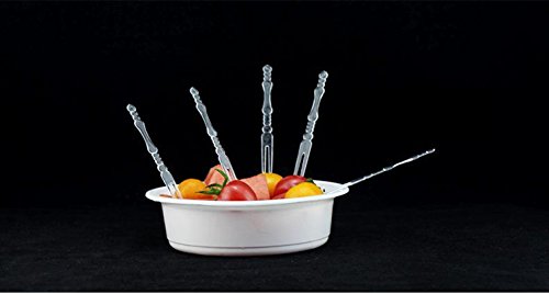 400Pcs Disposable Plastic Fruit Forks - Cocktail Sticks Plates Picks for Party Supplies Cake Snack Dessert Tasting Appetizer Forks Set (Clear)