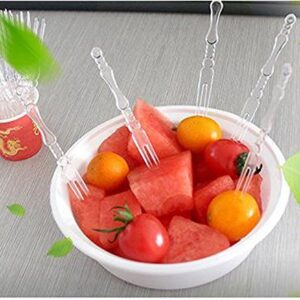 400Pcs Disposable Plastic Fruit Forks - Cocktail Sticks Plates Picks for Party Supplies Cake Snack Dessert Tasting Appetizer Forks Set (Clear)