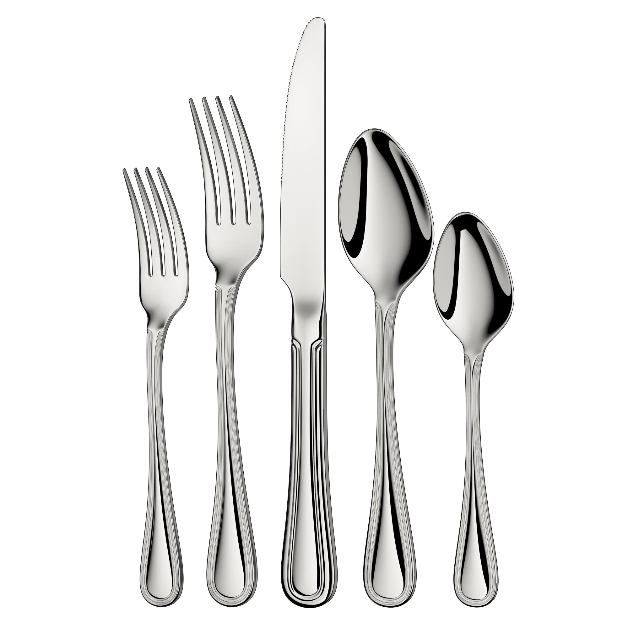 20 Pieces 18/10 Stainless Steel Flatware set, Service for 4, Heavy Duty and Dishwasher Safe Silverware Set