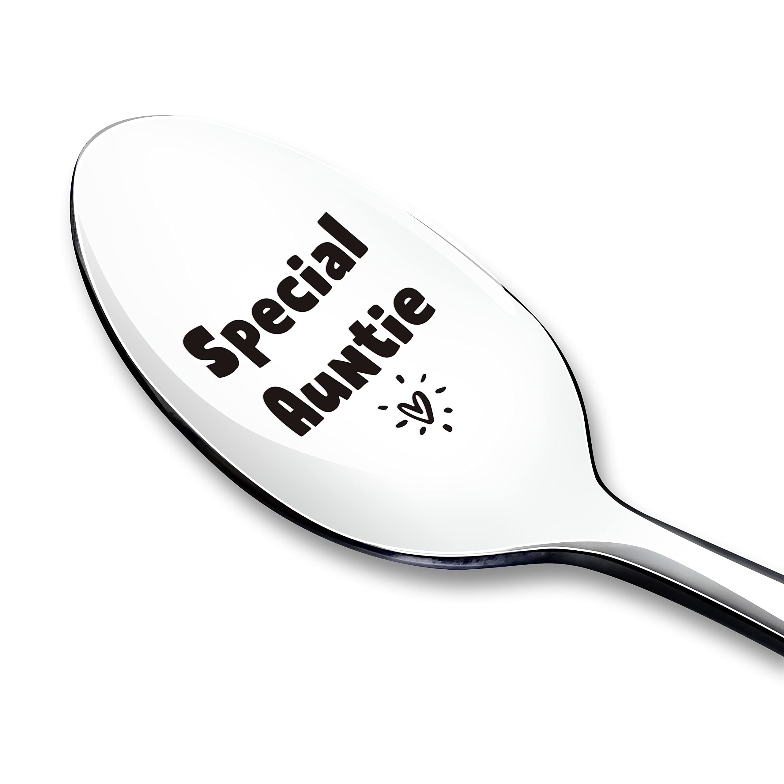 Special Auntie Spoon Engraved Funny Gift for New Aunt Sister, Ice Cream Tea Coffee Cereal Lover Spoon Best Thanksgiving Christmas Birthday Gifts