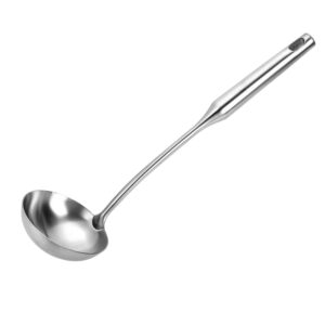 tbwhl metal soup ladle 304 stainless steel gravy sauce ladle with long handle for kitchen 13.4"