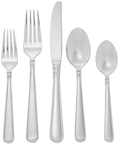 lenox pearl platinum flatware, 20-piece set, metallic