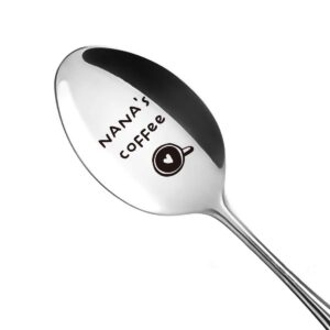 Nana Gifts from Grandkids Granddaughter Grandson - Nana's Coffee Spoon - Funny Coffee Spoon Engraved - Coffee Lover Gift for Women - Perfect Mother's Day/Birthday/Thanksgiving/Christmas Gifts