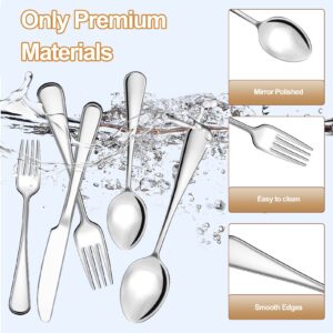 CACASO 20 Piece Silverware Set,Stainless Steel Flatware Set,Flatware Cutlery Set,Utensil Set Service for 4,Tableware Set for Home Kitchen,Include Knife Fork Spoon,Mirror Polished,Dishwasher Safe